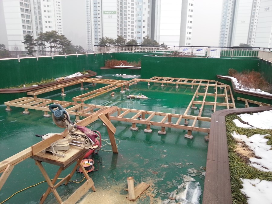 동탄 어린이집 옥상데크공사 모래놀이터 데크시공 네이버 블로그