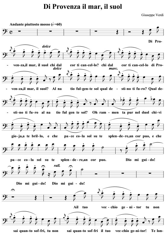 [라 트라비아타(La Traviata)] 프로방스의 바다와 육지(Di Provenza il mar, il suol)-베르디(Verdi) 작곡 : 네이버 블로그