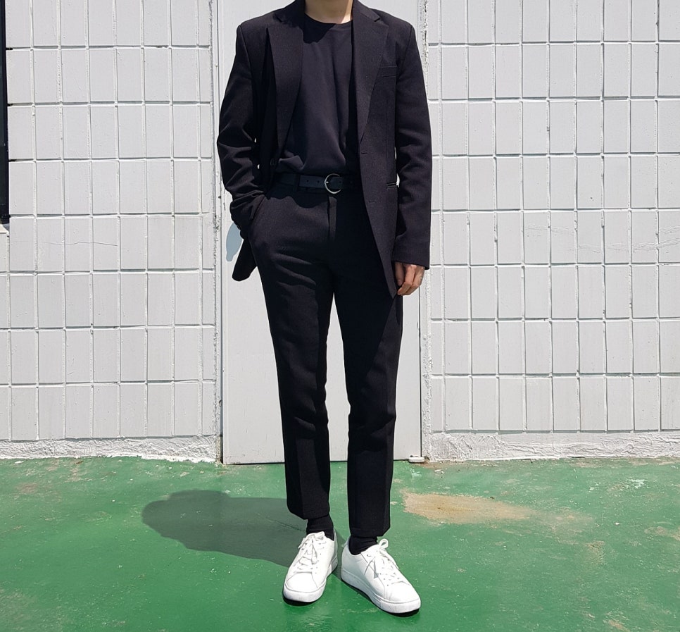 남자 캐주얼 정장 올블랙 끝판왕 코디 네이버 블로그
