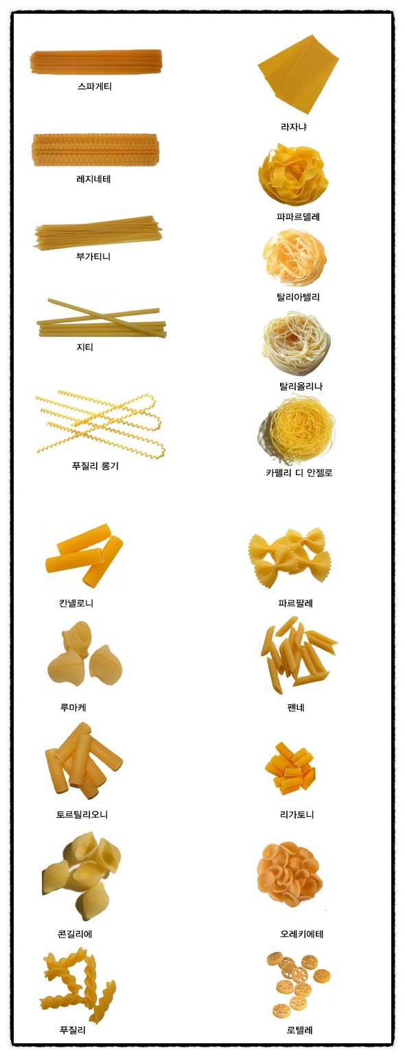 파스타 면 종류,알보고면 쉬운 파스타 면 종류에 대해서 알아 보겠습니다. : 네이버 블로그